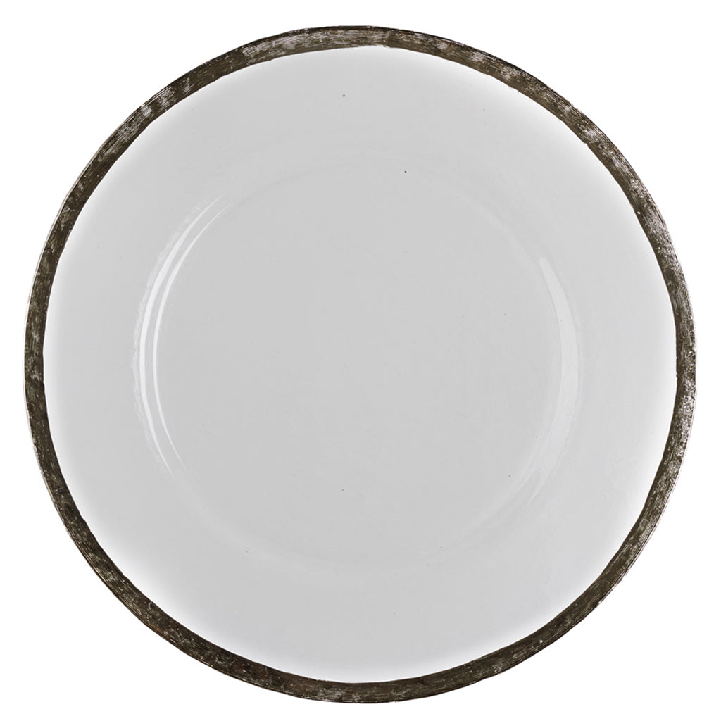 Alpine Silver Glass Charger | Quest Events