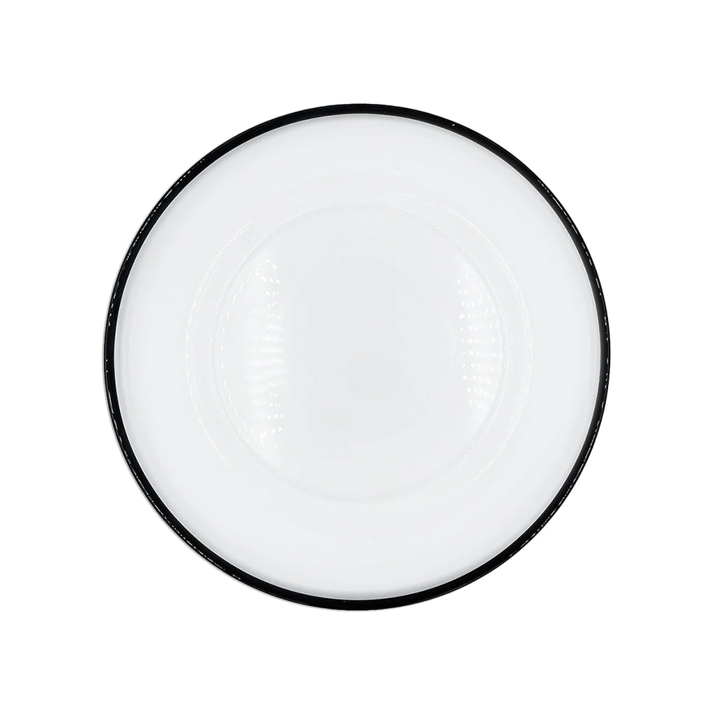 Clear Glass Charger w/ Black Rim | Quest Events
