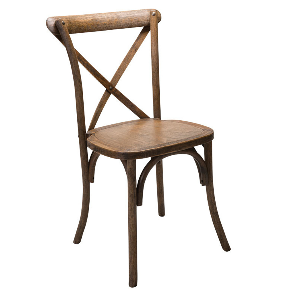 Crossback Antique Wood Chair | Quest Events