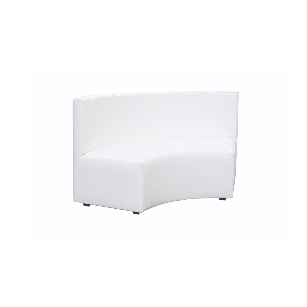 Leather White In-Curve Half Back Bench | Quest Events