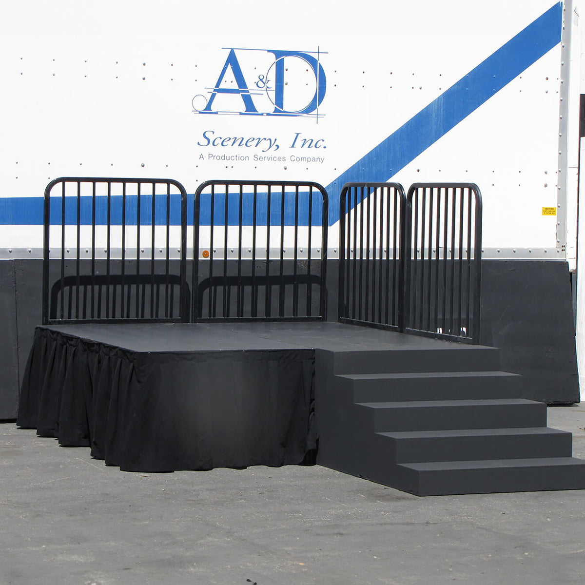 Staging with Skirting, Safety Railings, and Step Unit | Quest Events